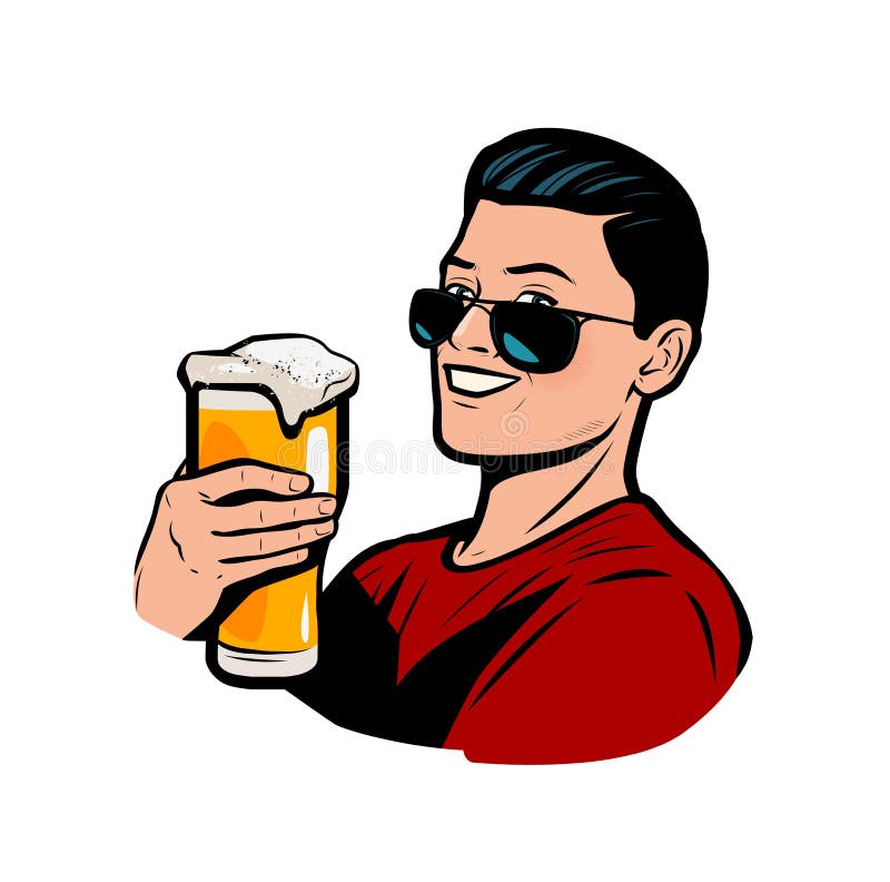 Man with Beer Mug. Retro Comic Pop Art Vector Stock Vector ...