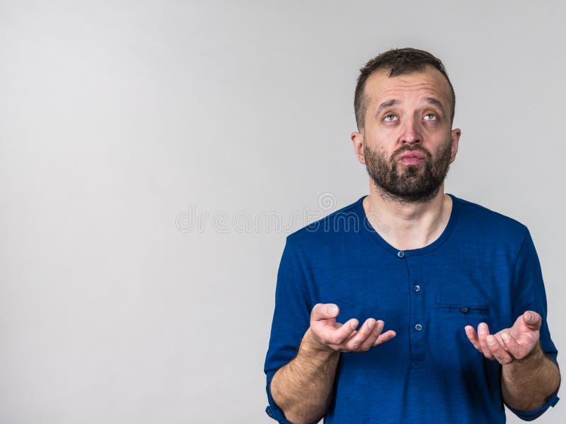 Man begging or apologizing stock image. Image of please - 138378929
