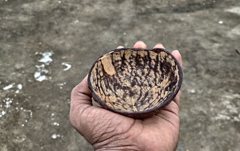Man Having Empty Coconut Shell in Hand Stock Photo - Image of hand ...