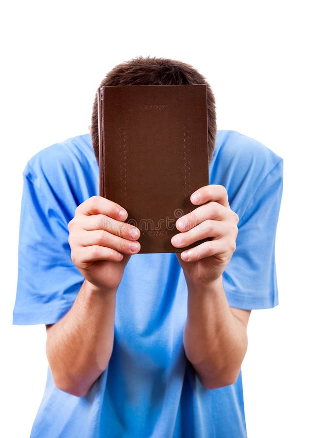 Man behind a Book stock image. Image of male, person - 122934227