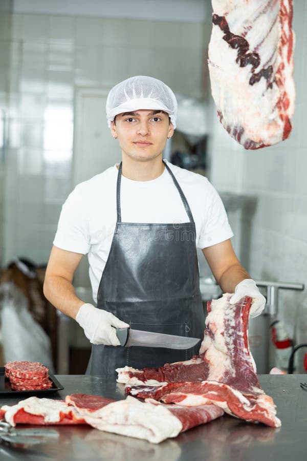 Man Behind Counter Prepares Stock Photo - Image of indoor, inspection ...