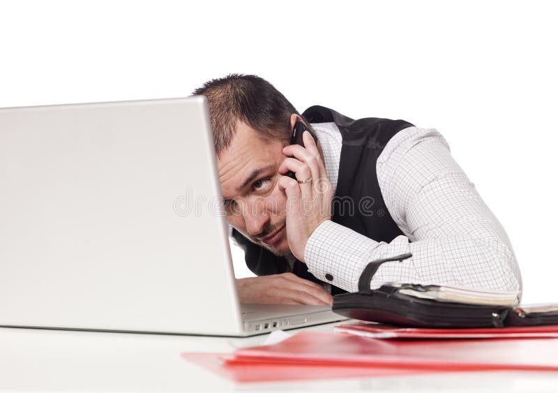 Man behind a desk stock photo. Image of almanac, paper - 8686484