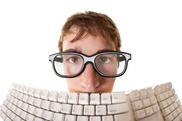 Man Behind Keyboard stock image. Image of object, computers - 21024283