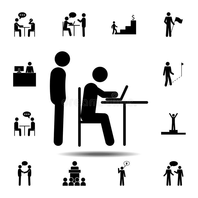 A Man Behind the Laptop Icon. Simple Glyph, Flat Vector Element of ...
