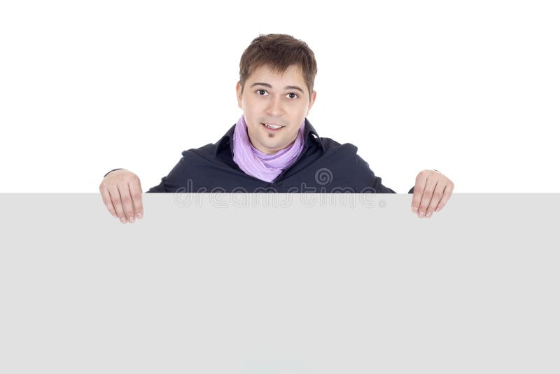 Man behind a paper stock image. Image of billboard, view - 23340715