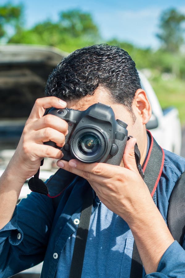 Photographer Using a Camera Stock Image - Image of child, interaction ...