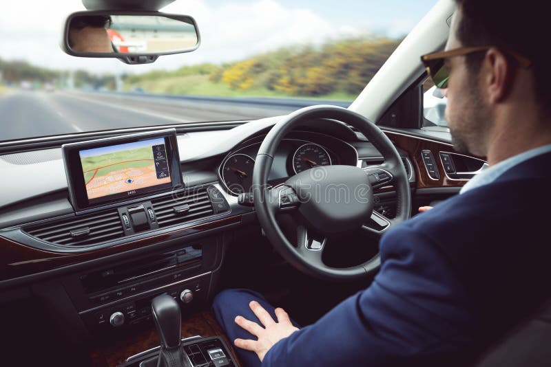 Man Behind the Wheel Wearing Sunglasses Stock Image - Image of trunk ...