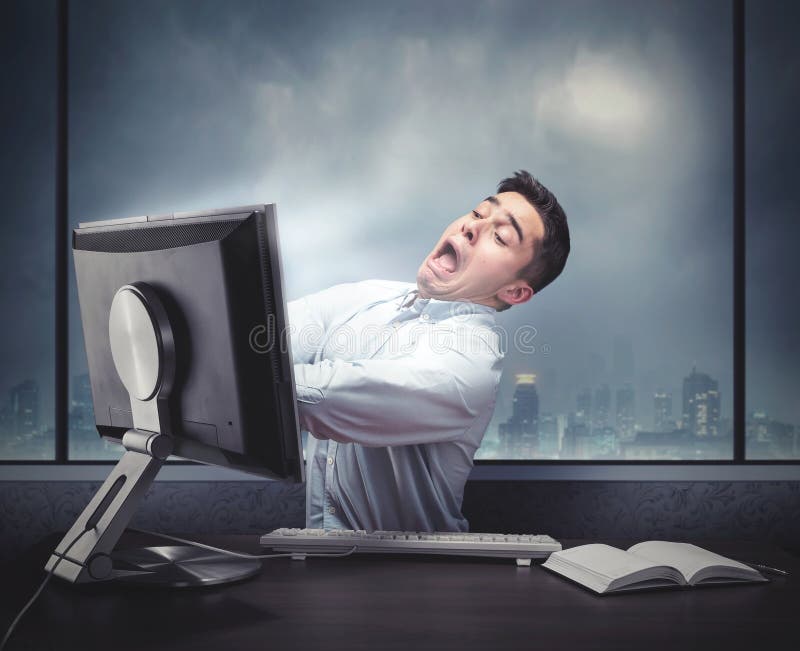 Man is Being Drawing in the Computer Stock Photo - Image of computer ...