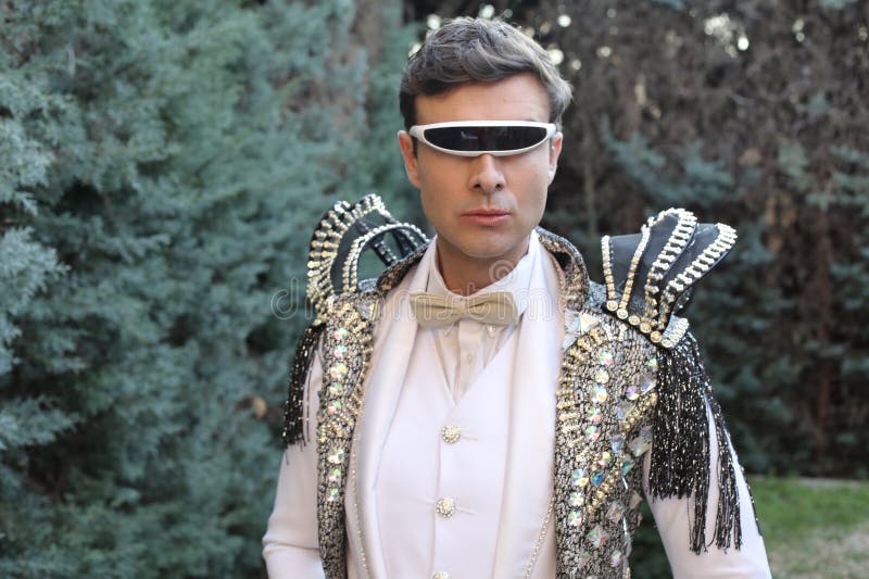 Man Being Extra with Extravagant Outfit Stock Photo - Image of ...