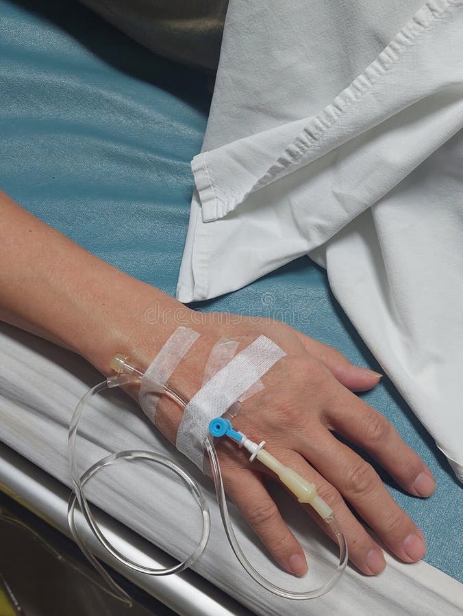 A Man is Being Prepared To Receive an Infusion of Medication. Stock ...