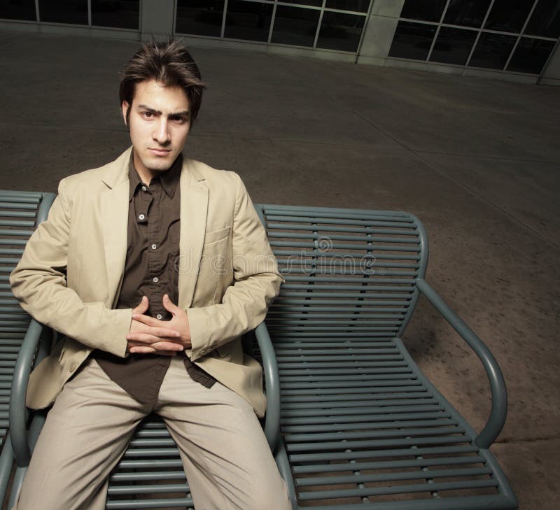 Man on a bench stock photo. Image of bench, open, alone - 8805928