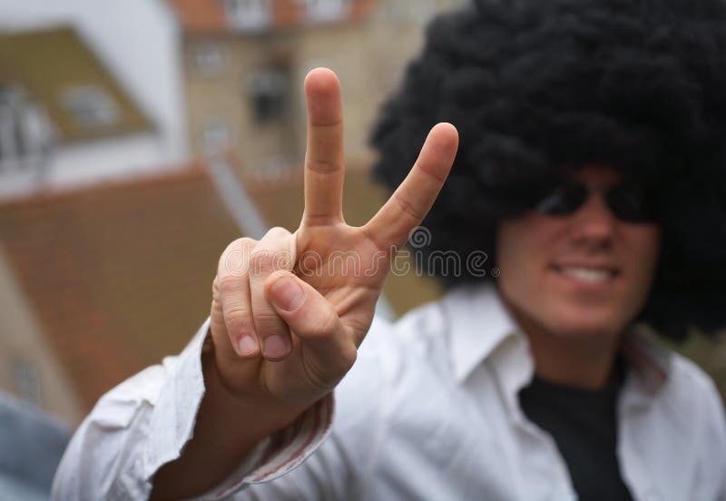 Man with big, black hair stock photo. Image of cool, funky - 557178