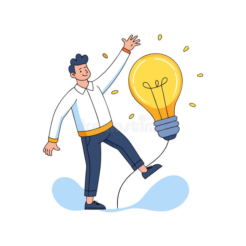 Cartoon Idea Light Bulb Man Stock Illustrations – 9,872 Cartoon Idea ...