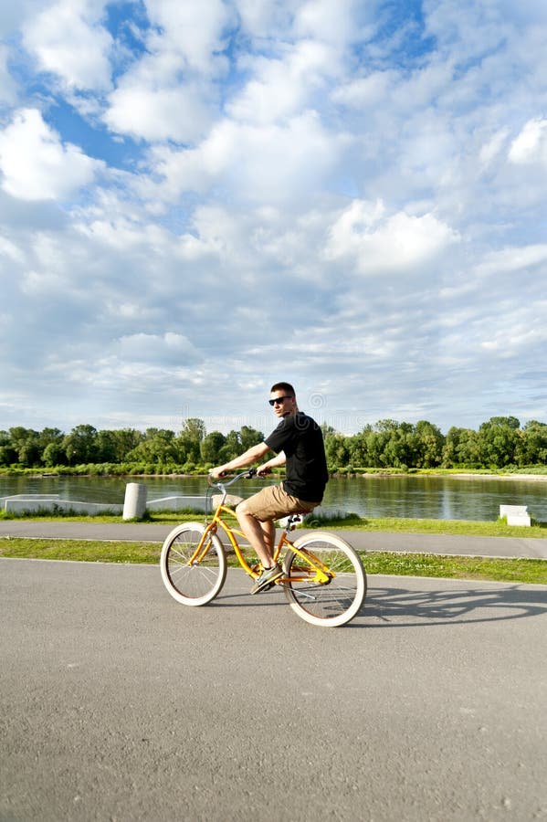 Man on bike stock image. Image of exercise, professional - 25251033