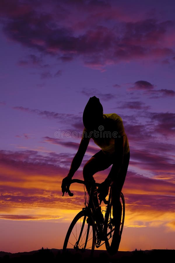 Man on Bike Facing Silhouette Stock Photo - Image of bike, helmet: 32664748
