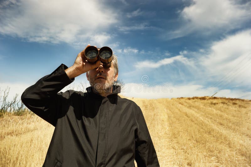 Man with binoculars stock photo. Image of businessman - 35050220