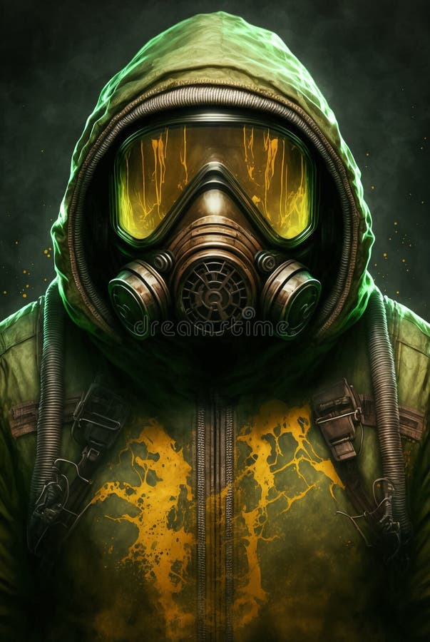 Man in Biohazard Protective Yellow Suit. Generative AI Stock ...