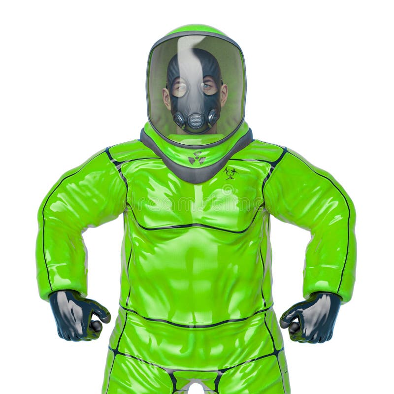 Man in a Biohazard Suit is Angry Stock Illustration - Illustration of ...