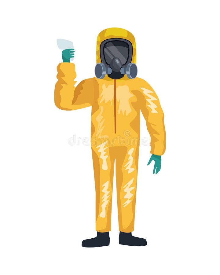 Man with Biohazard Suit Character Stock Vector - Illustration of hazard ...