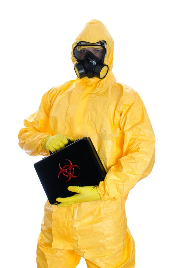 Man in biohazard suit. stock image. Image of costume - 176689477