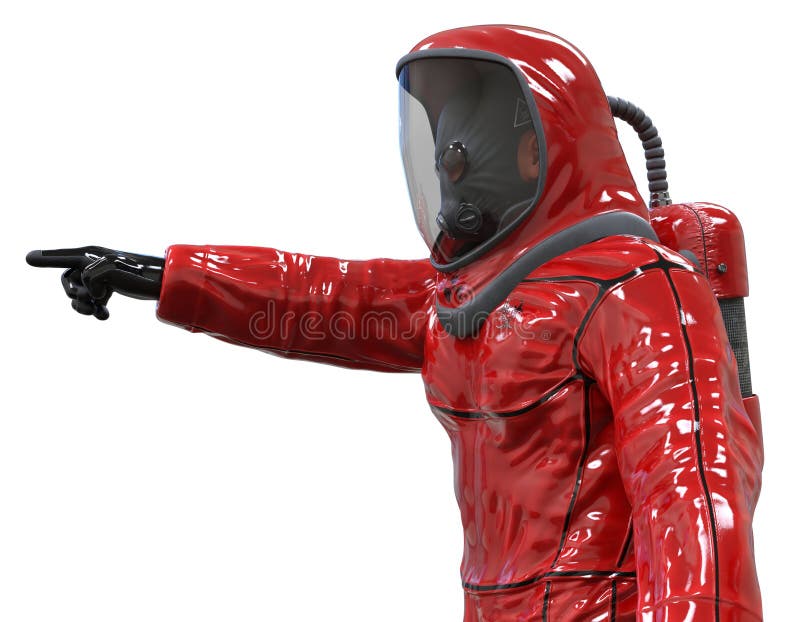 Man in a Biohazard Suit Isolated on White 3d Illustration Stock ...