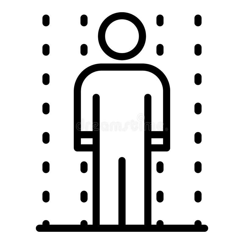 Man Biometric Scan Icon, Outline Style Stock Vector - Illustration of ...