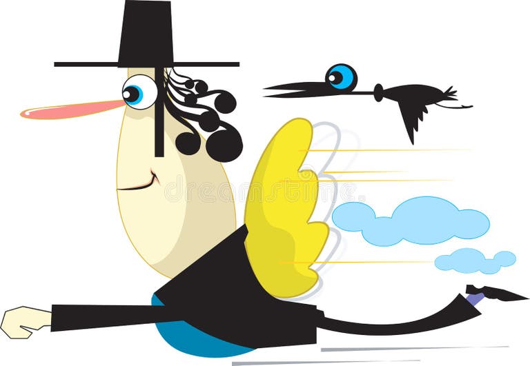 Man and bird stock vector. Illustration of attack, artistic - 3775983