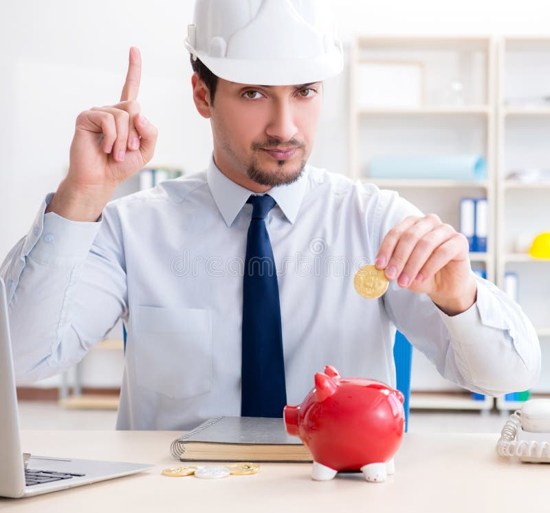 Man in Bitcoin Mining Business Concept Stock Image - Image of computer ...