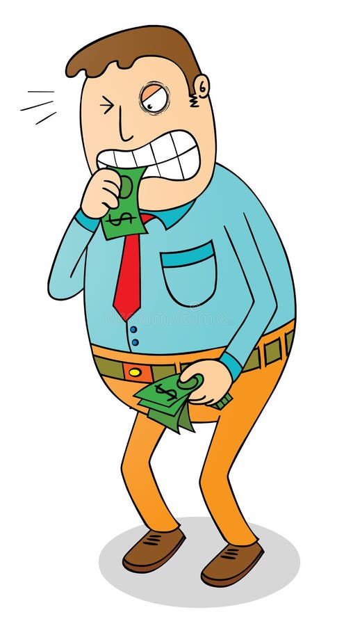 Man biting money stock vector. Illustration of worker - 33070152