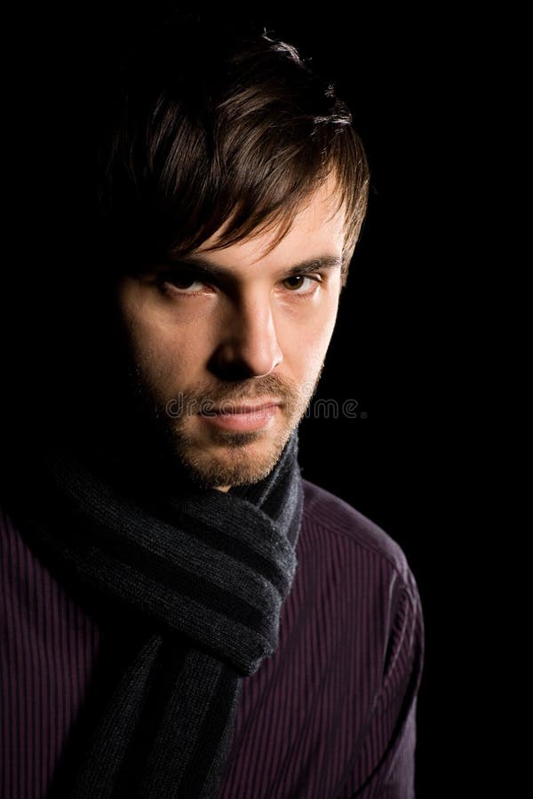 Man on black background stock image. Image of head, black - 22885473