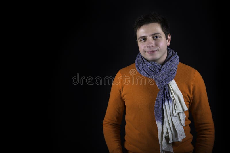 Man on Black Background Posing is Happy Stock Photo - Image of light ...