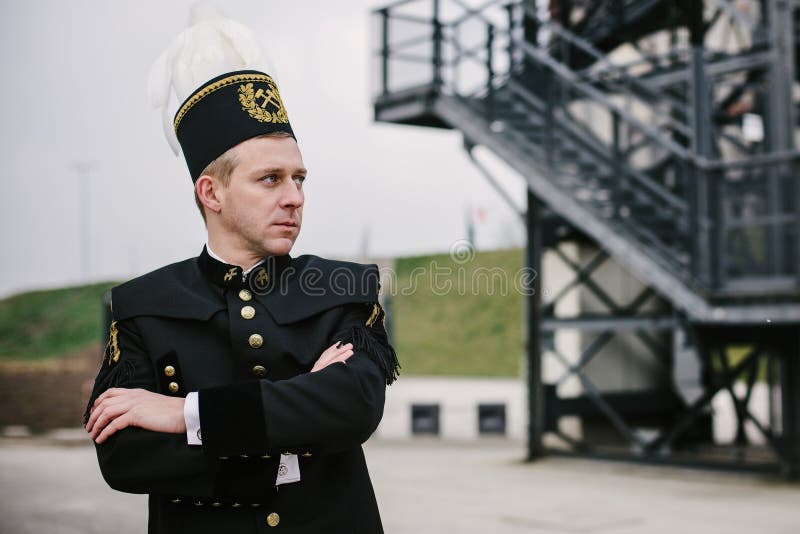 Man Black Coal Miner in Gala Uniform Stock Photo - Image of industrial ...