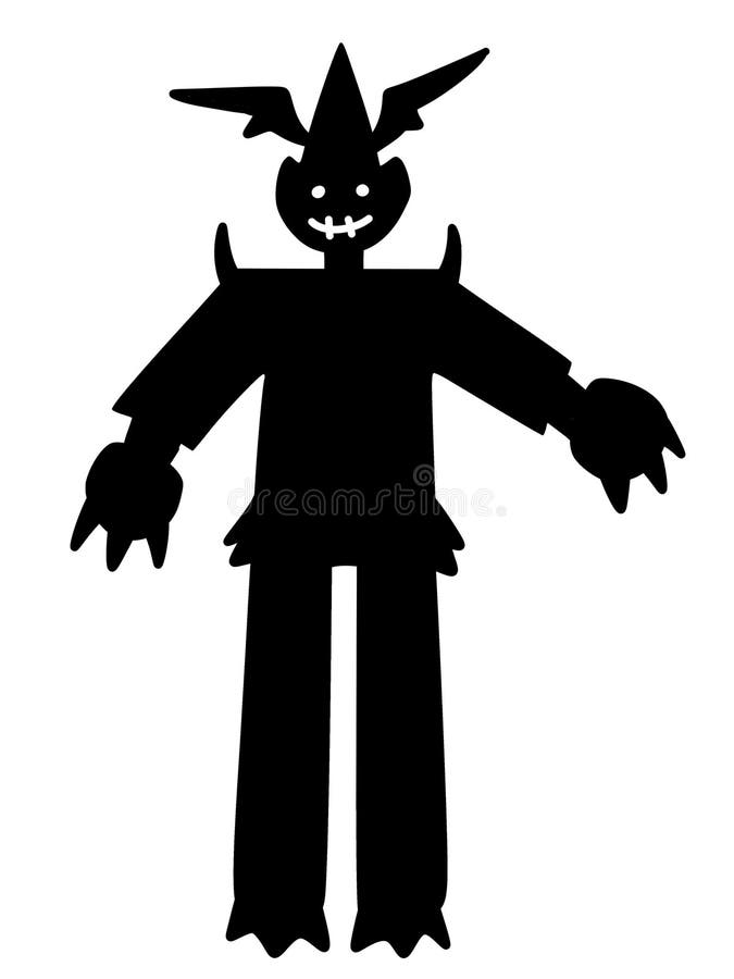 A Man in a Black Halloween Monster Stock Illustration - Illustration of ...