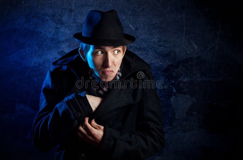 Man in black hat stock image. Image of isolate, standing - 49701065
