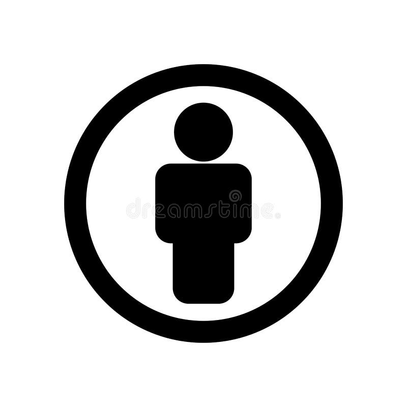 Man Black Icon in Circle - Vector Illustration Isolated on White Stock ...