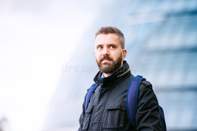 Man in Black Jacket in the Streets of London Stock Photo - Image of ...