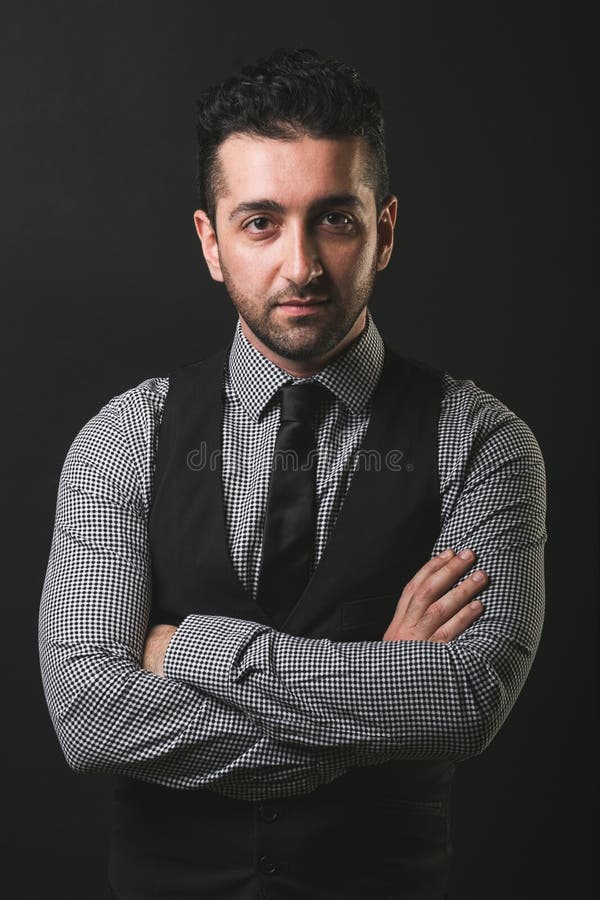 Man on Black Plain Background Stock Photo - Image of entrepreneur, face ...