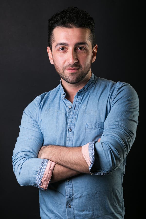 Man on Black Plain Background Stock Photo - Image of display, portrait ...