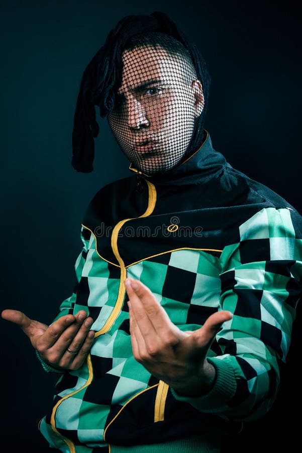 A Man with a Black Stocking on His Face Stock Photo - Image of nicotine ...