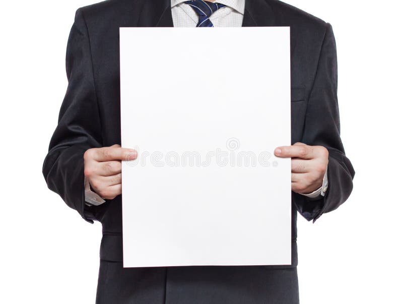 Handing Paper stock image. Image of concept, male, blank - 38137847