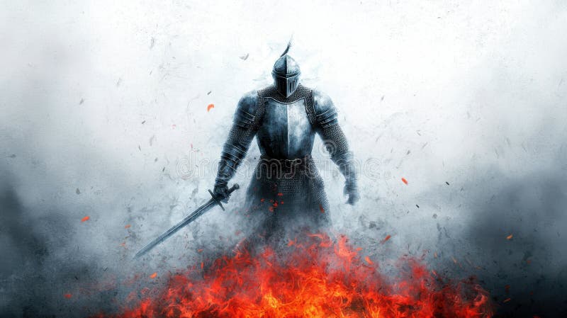 Man in Black Suit Standing on Fire, a Visual Representation of Courage ...