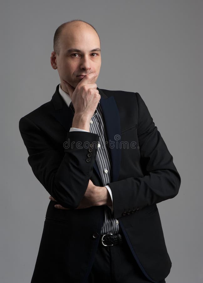 170 Bald Man Black Suit Thinking Photos - Free & Royalty-Free Stock ...