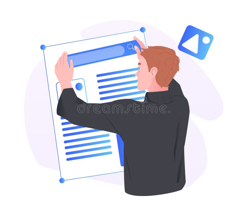 Man Designing Web Layout. Vector Illustration Stock Vector ...