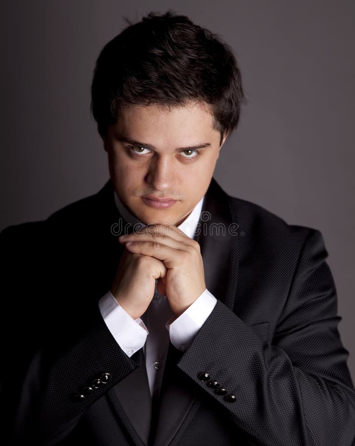 Man with black tuxedo. stock photo. Image of casual, head - 22114206