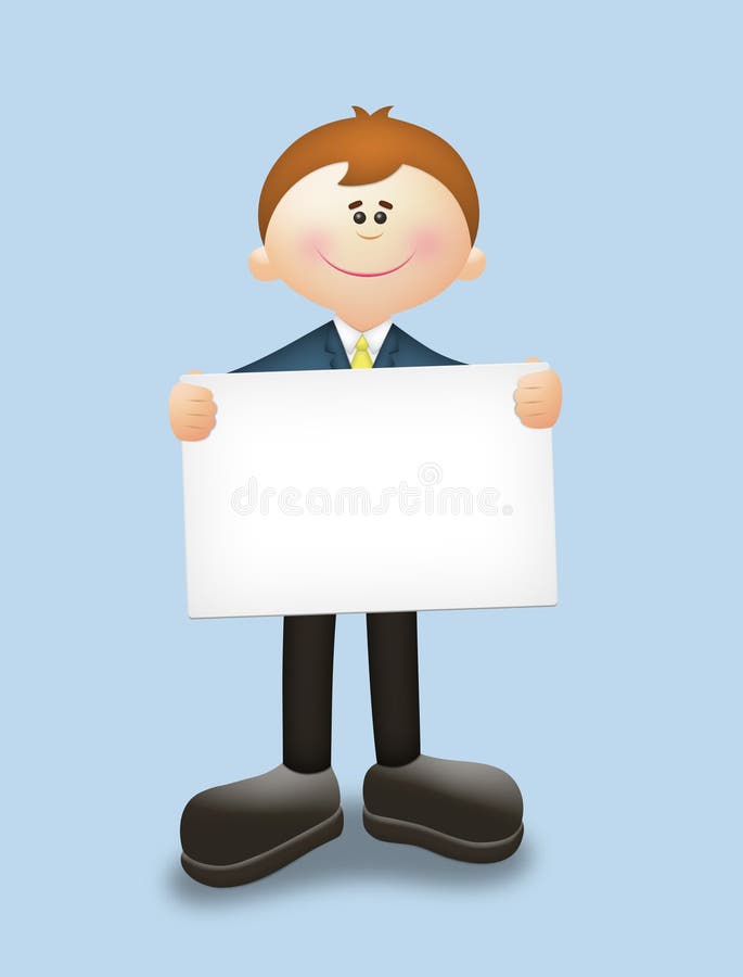 Man with Blank Card stock illustration. Illustration of card - 20249552