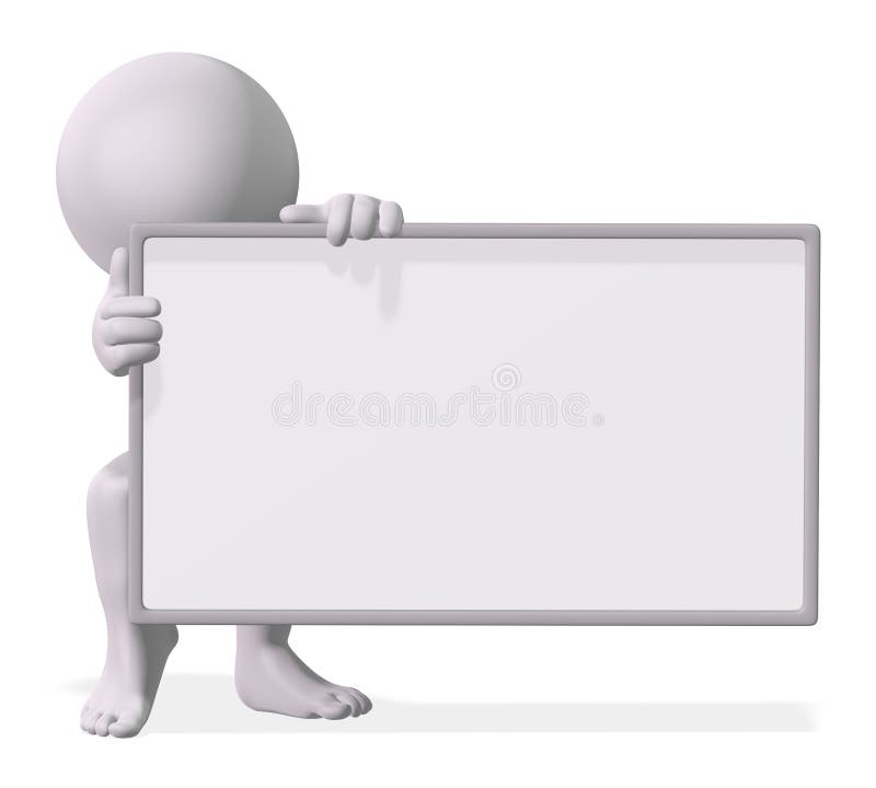 Man with a blank sign stock illustration. Illustration of carry - 22575148