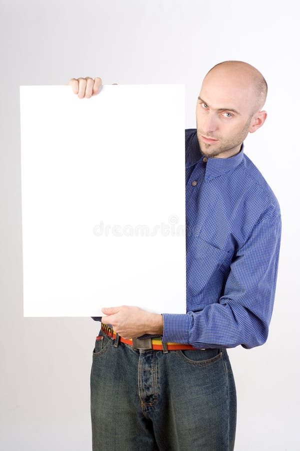Man with Blank Sign stock image. Image of businessman - 3653495