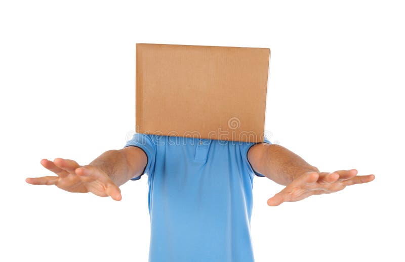 People Gesturing with Empty Box on Their Head Stock Photo - Image of ...