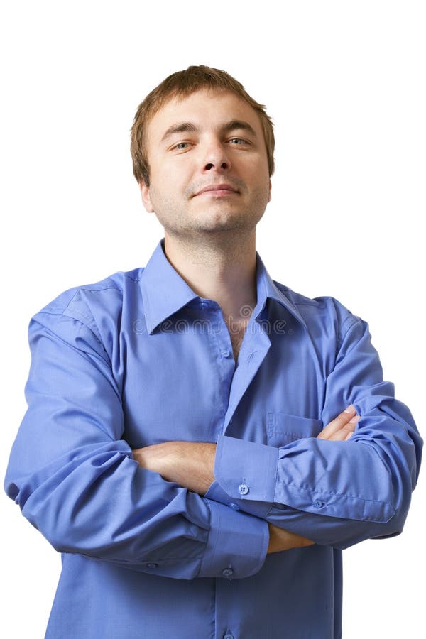 Man in blue. stock photo. Image of adult, positive, male - 25329862