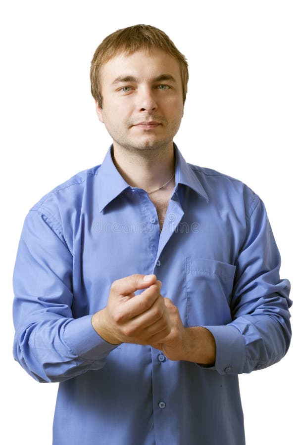 Man in blue. stock image. Image of clothing, adult, casual - 25329867